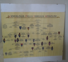 Quadro con genealogia famiglia Mussolini